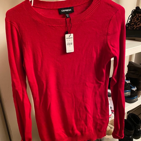 Express | Sweaters | Nwt Express Red Crew Neck Sweater Size M | Poshmark